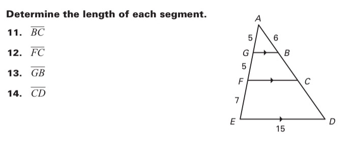 Solved Determine the length of each segment. 11. BC A 5 6 | Chegg.com
