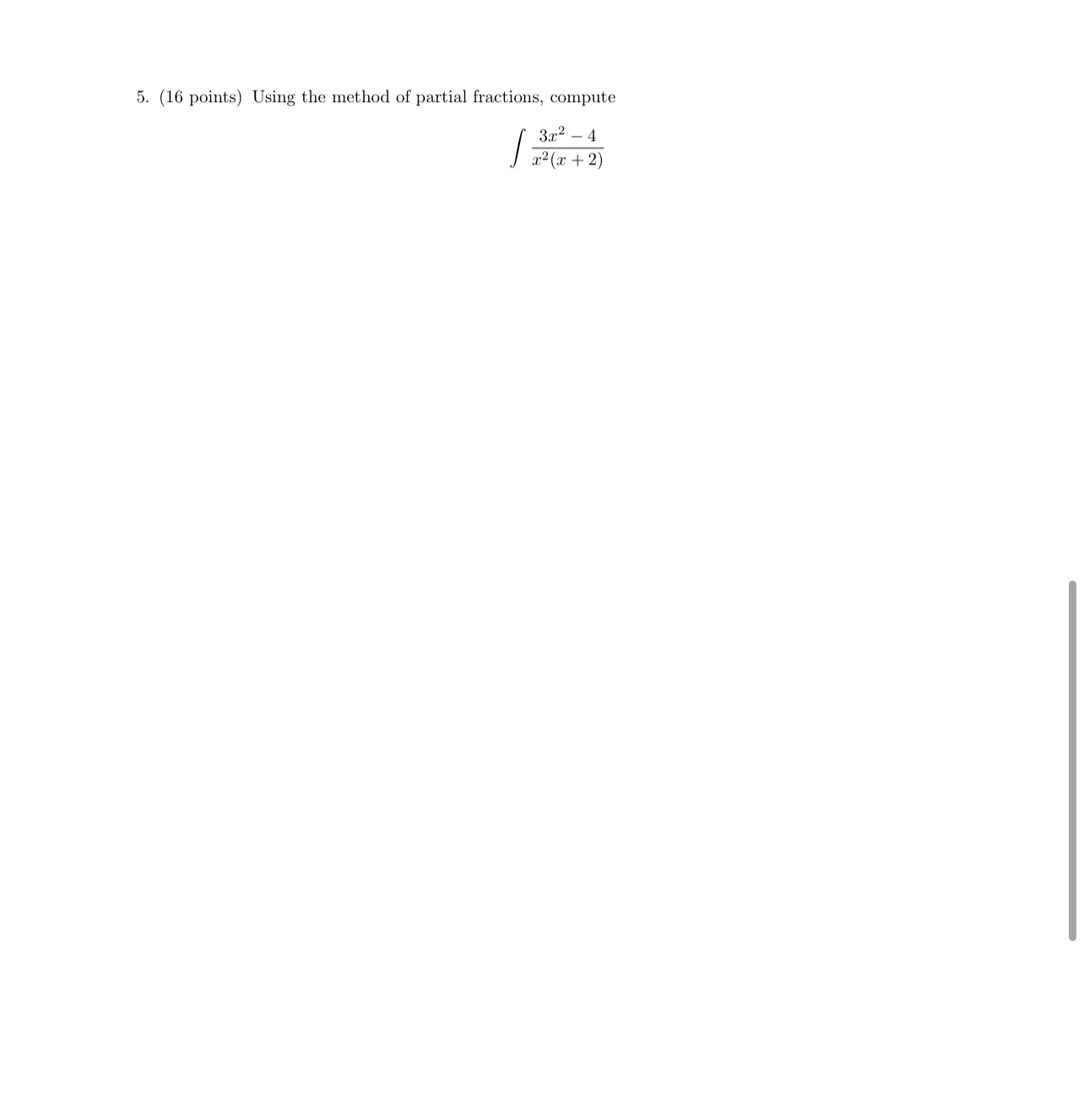 Solved (16 ﻿points) ﻿Using the method of partial fractions, | Chegg.com