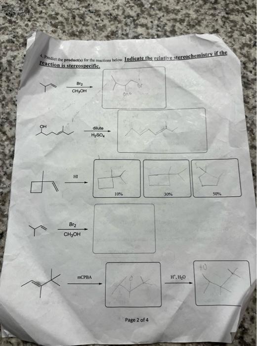 Solved 4. Predlet the produc(0) for the reactions below. | Chegg.com Solved 4. Predlet the produc(0) for the reactions below. | Chegg.com