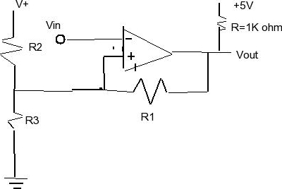 Design a Schmitt trigger using a 311 comparator | Chegg.com