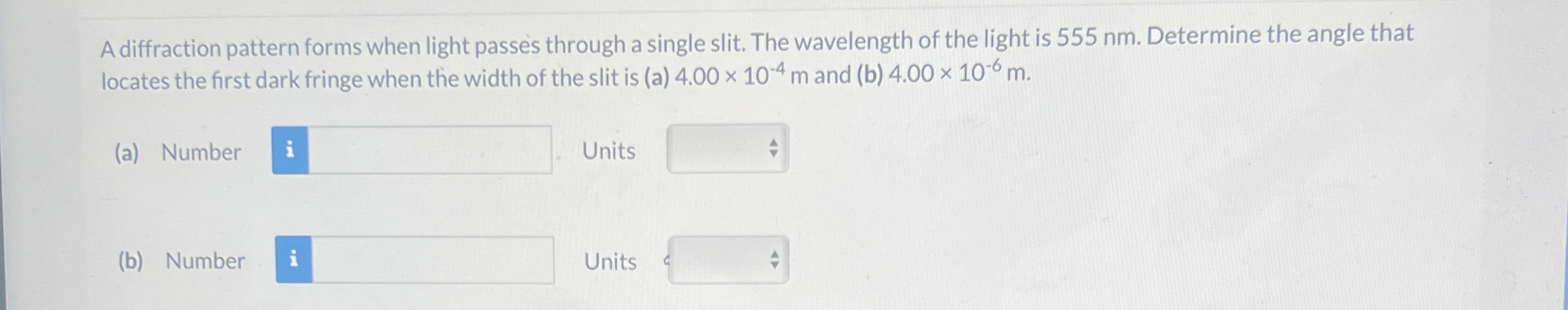 Solved A diffraction pattern forms when light passes through | Chegg.com