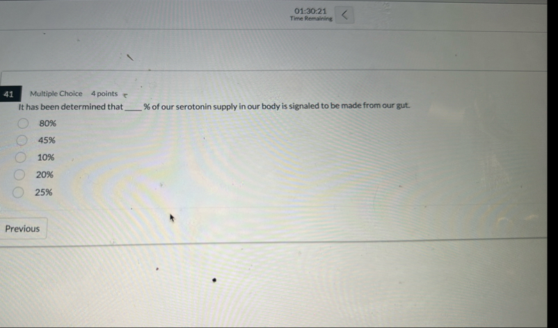 Solved 01:30:21Time Remaining41Multiple Choice 4 ﻿points It | Chegg.com