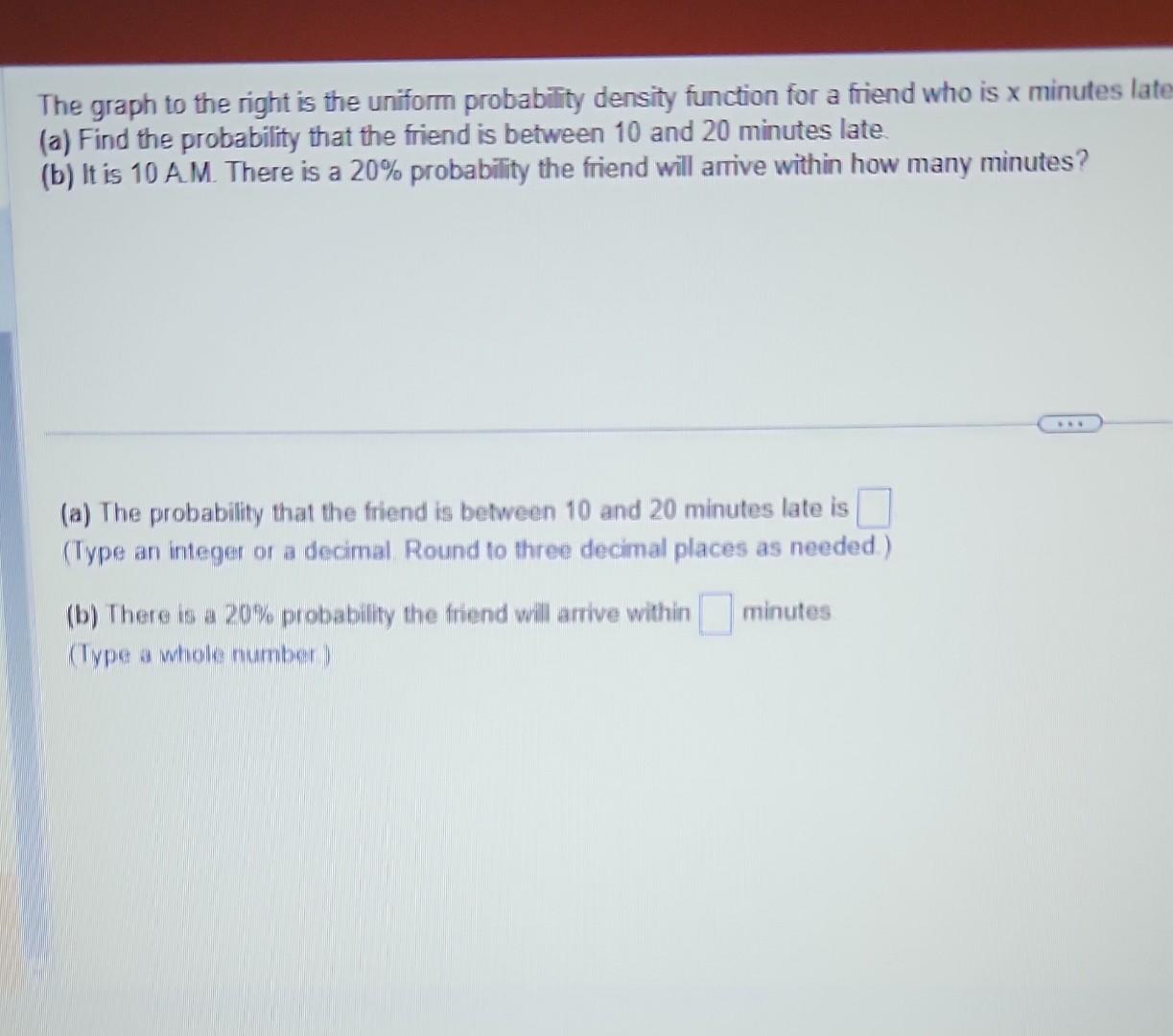 The graph to the right is the uniform probability | Chegg.com