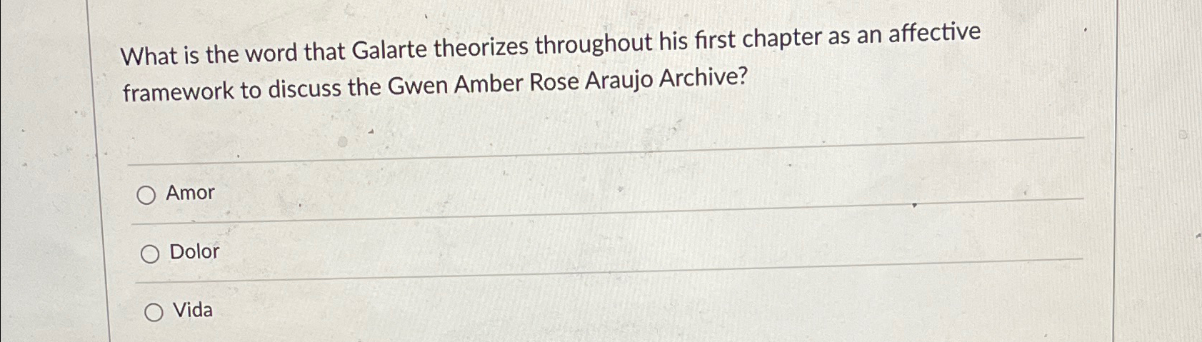 Solved What is the word that Galarte theorizes throughout | Chegg.com