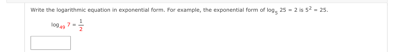 Solved Write the logarithmic equation in exponential form. | Chegg.com