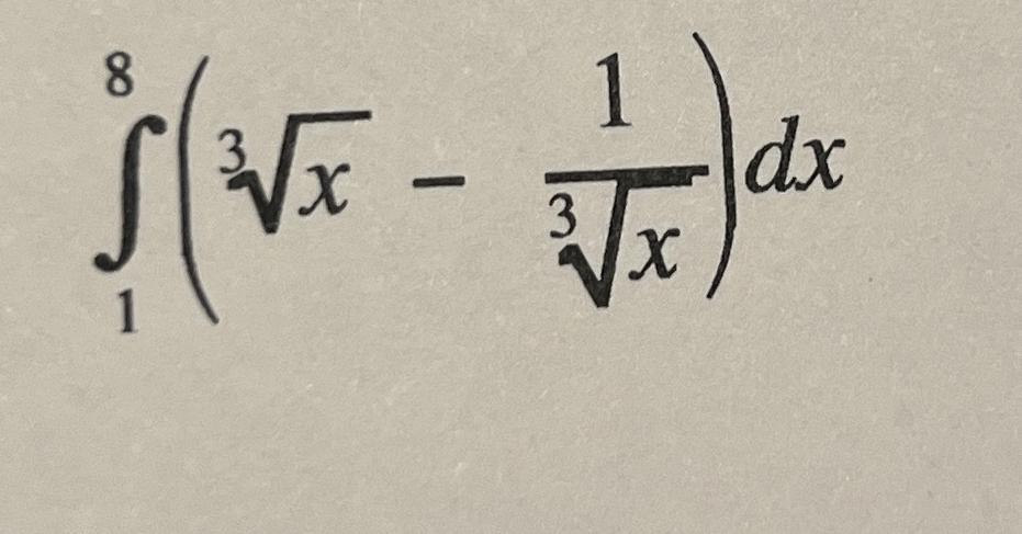 Solved ∫18(x3-1x3)dx | Chegg.com