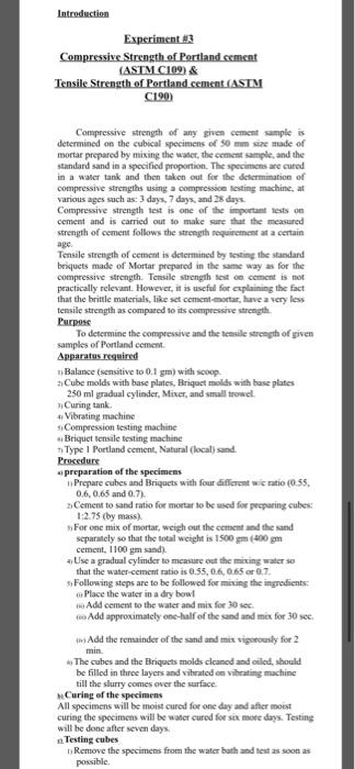 Solved Introduction Experiment.13 Compressive Strength of | Chegg.com