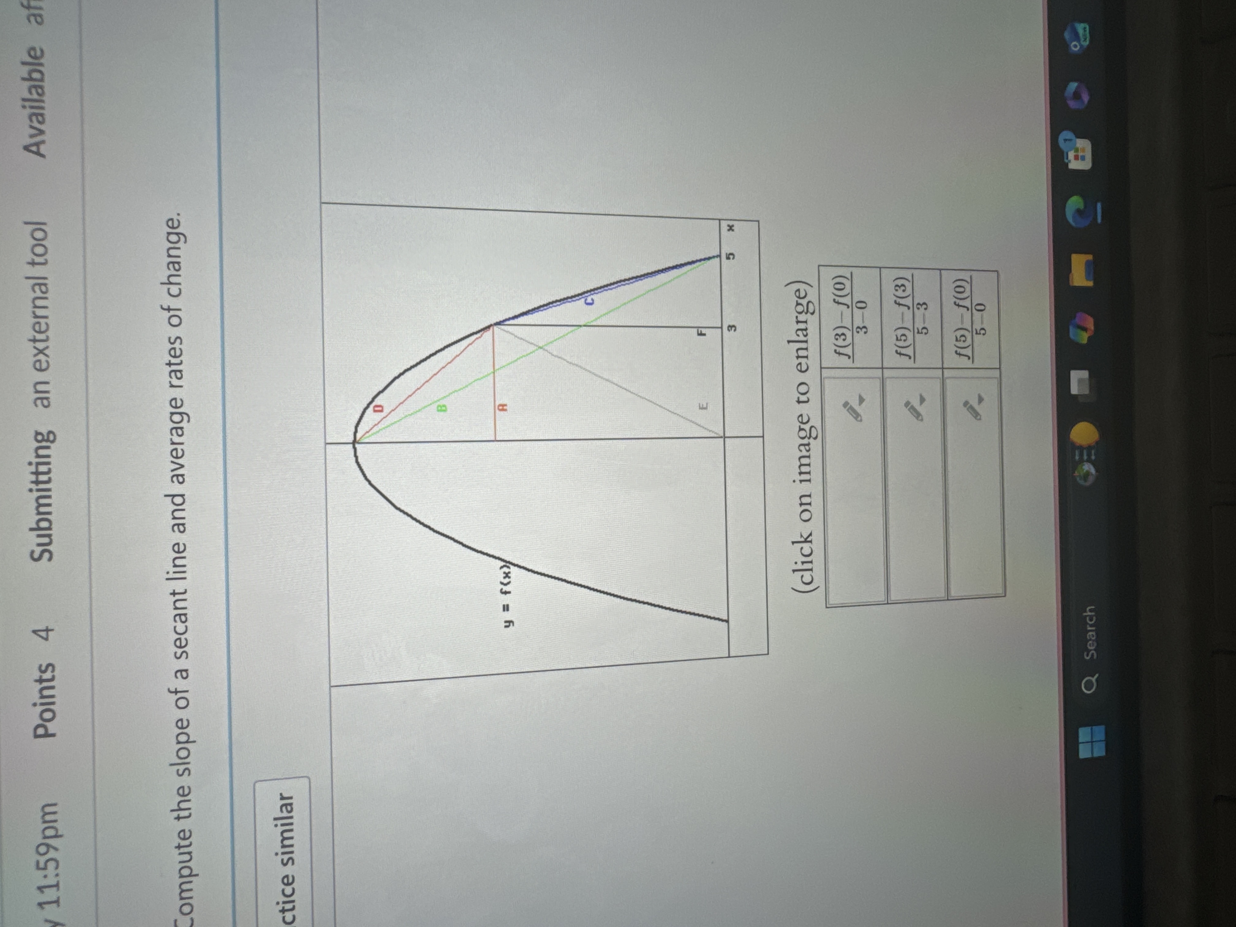 Solved 11:59pmPoints 4Submitting an external toolAvailable | Chegg.com