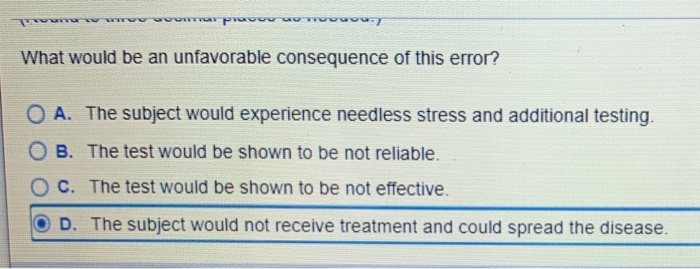 Solved The accompanying table shows the results from a test | Chegg.com