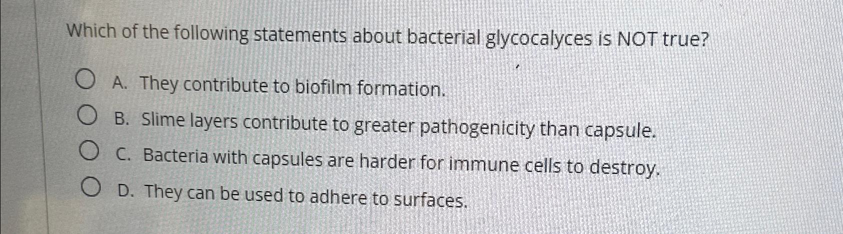Solved Which of the following statements about bacterial | Chegg.com