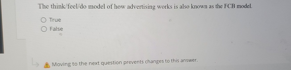 Solved The think/feel/do model of how advertising works is | Chegg.com
