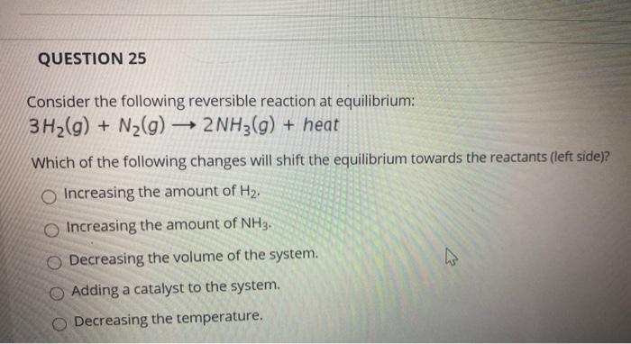 Solved QUESTION 25 Consider the following reversible | Chegg.com