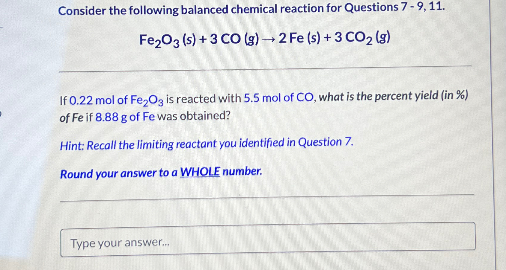 Solved Consider the following balanced chemical reaction for | Chegg.com