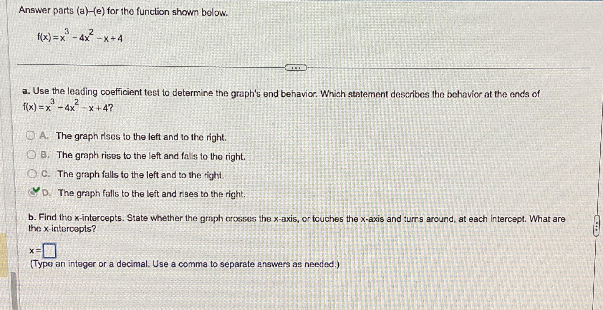 Solved Answer parts (a)-(e) ﻿for the function shown | Chegg.com