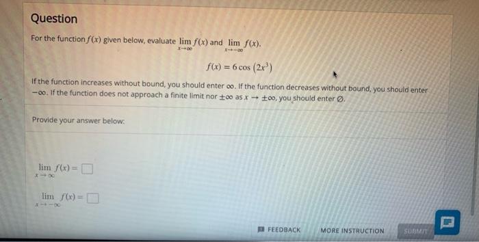 Solved For The Function F X Given Below Evaluate