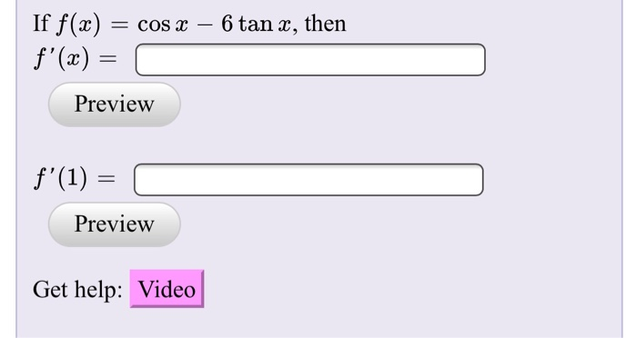 Solved If f(x) = 2x(sin x + cos x), find f'(x) = Preview | Chegg.com