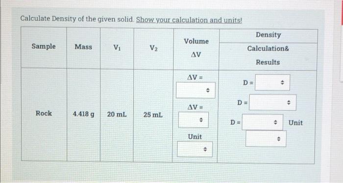 Solved Calculate Density of the given solid. Show your | Chegg.com