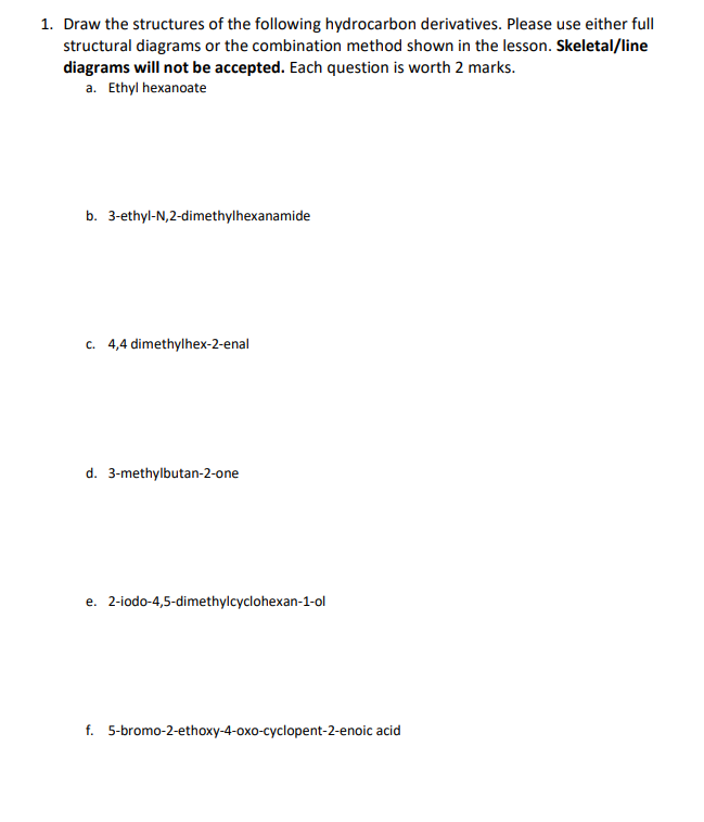 Solved Draw the structures of the following hydrocarbon | Chegg.com