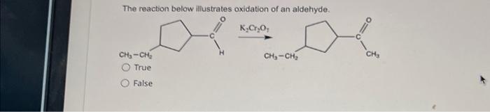 Solved The reaction below illustrates oxidation of an | Chegg.com