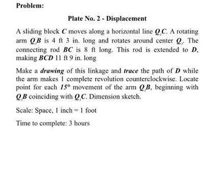 [Solved]: First Grading Examination - Displacement Problem: