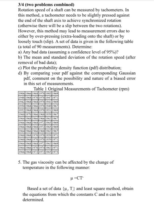 Solved 3/4 (two problems combined) Rotation speed of a shaft | Chegg.com