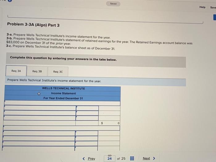 Solved Required information Problem 3-3A (Algo) Preparing | Chegg.com