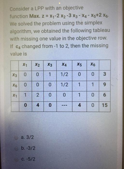 Solved Consider A Lpp With An Objective Function Max Z
