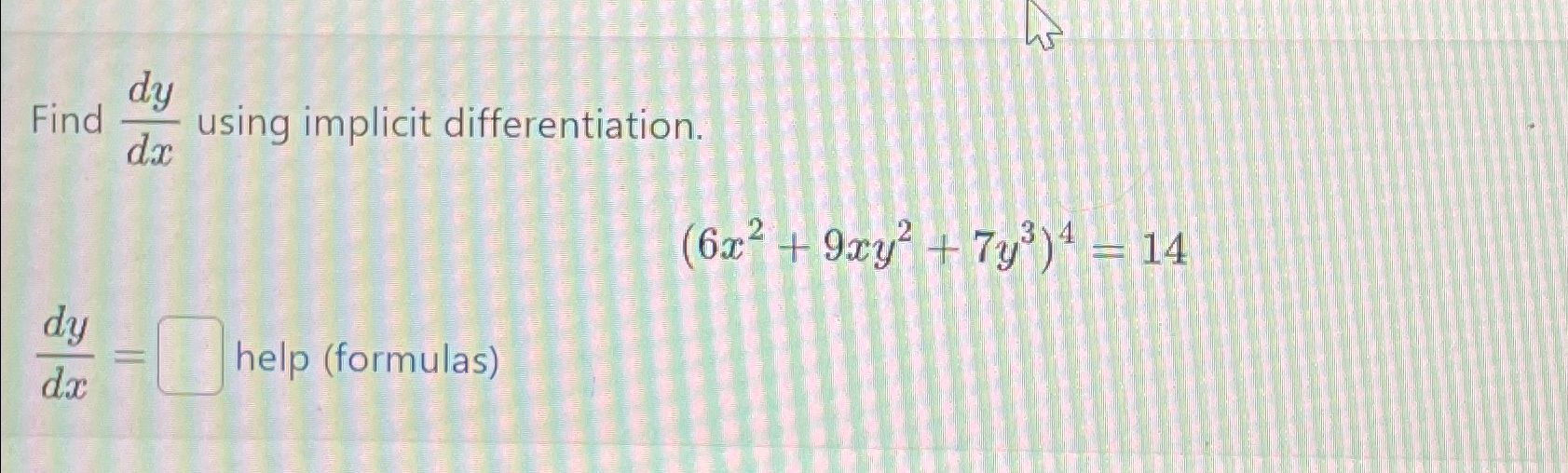 Solved Find dydx ﻿using implicit | Chegg.com
