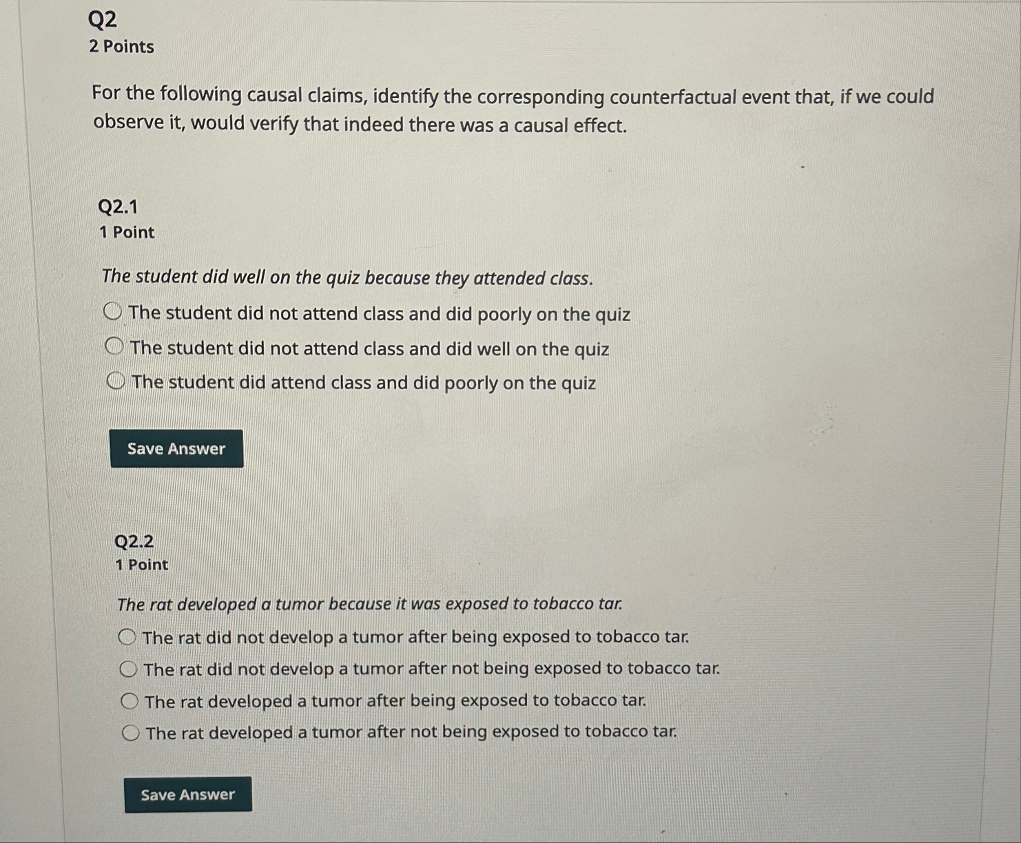 Solved Q22 ﻿PointsFor the following causal claims, identify | Chegg.com
