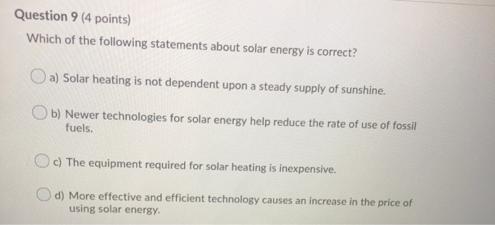 Solved Question 9 (4 points) Which of the following | Chegg.com