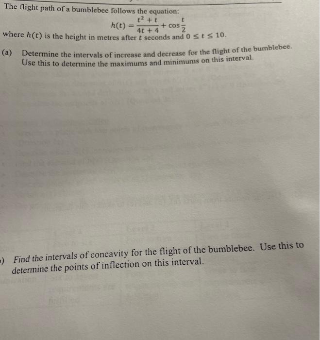 Solved The flight path of a bumblebee follows the equation: | Chegg.com