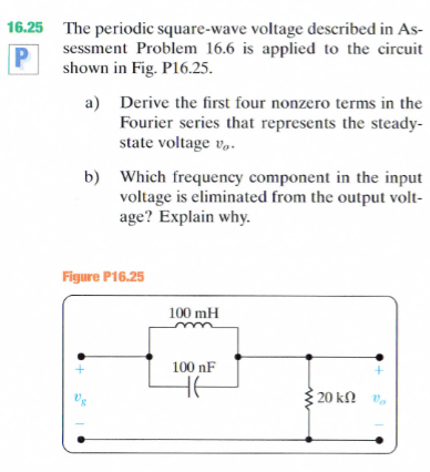 16.25 ﻿The periodic square-wave voltage described in | Chegg.com