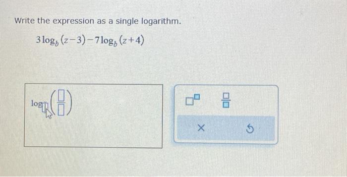 Solved Write the expression as a single logarithm. | Chegg.com