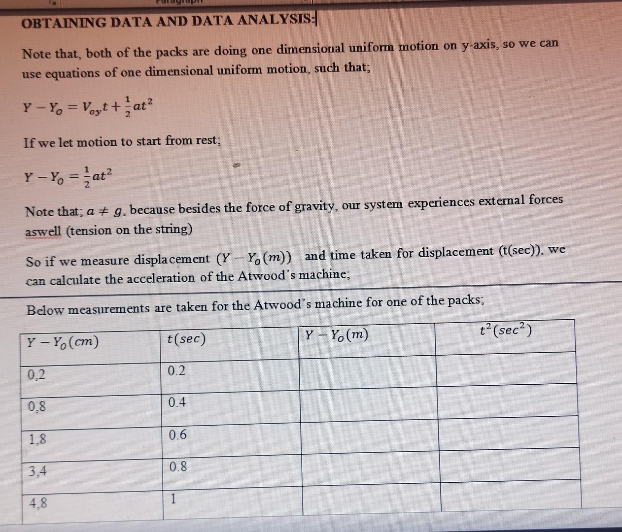 Solved EXPERIMENT 3: ATWOOD'S MACHINE AIM OF EXPERIMENT | Chegg.com