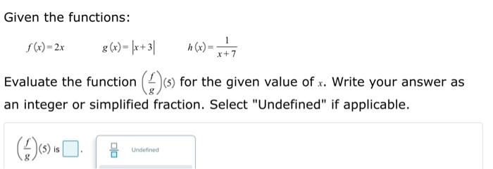 Solved Given the functions: f(x)=2xg(x)=∣x+3∣h(x)=x+71 | Chegg.com