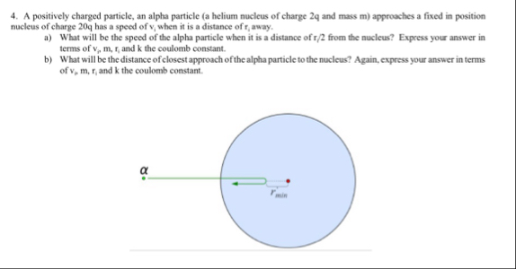Solved A positively charged particle, an alpha particle (a | Chegg.com