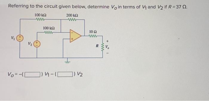 Solved Referring to the circuit given below, determine Vo in | Chegg.com