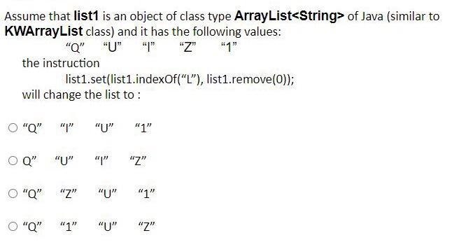 Solved Assume that list1 is an object of class type | Chegg.com