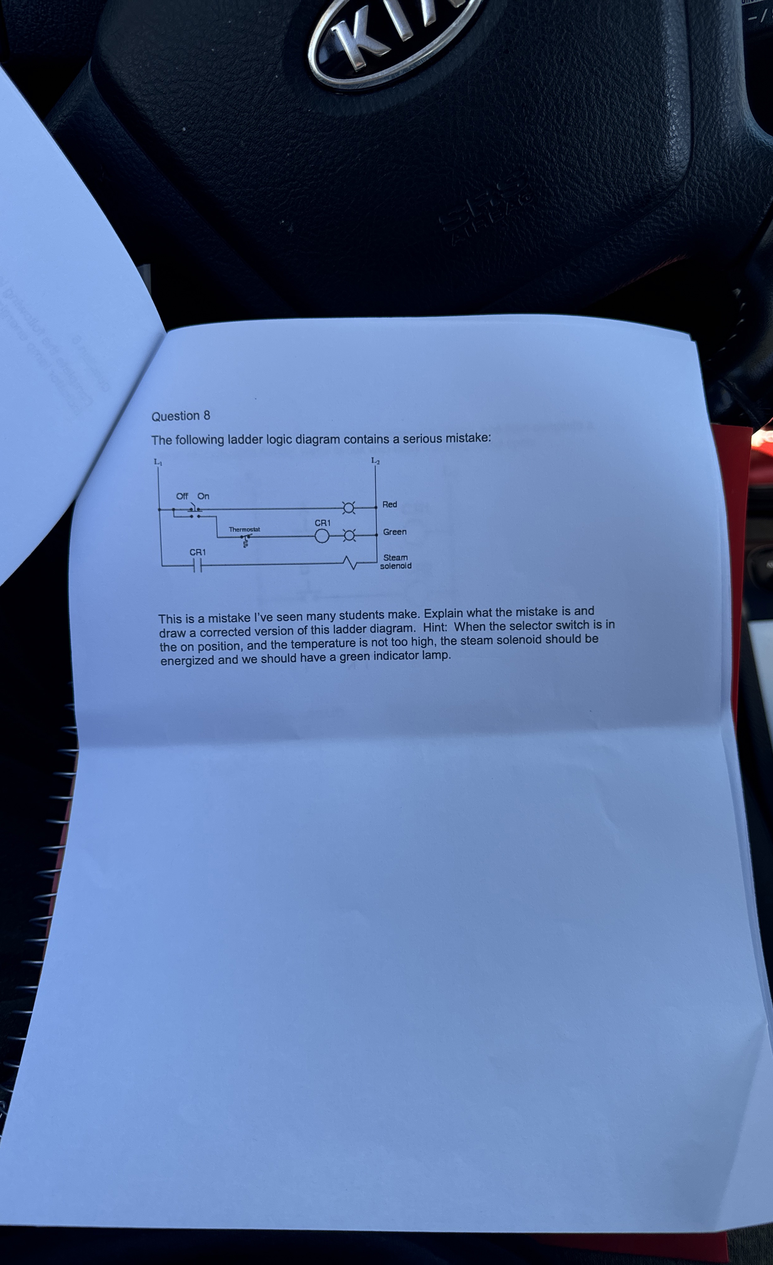 Solved Question 8The following ladder logic diagram contains | Chegg.com