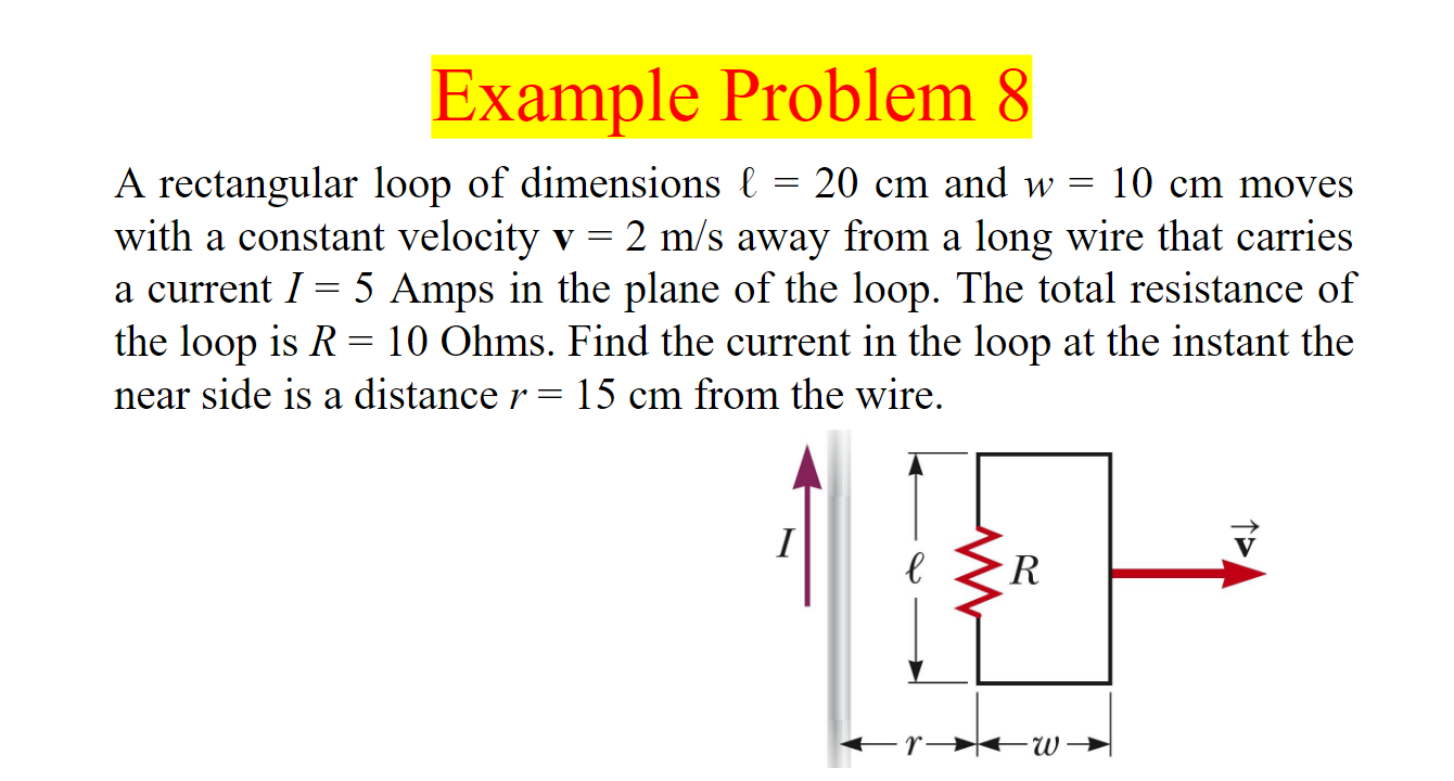 Solved Example Problem 8A rectangular loop of ﻿dimensions | Chegg.com