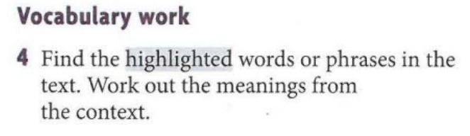 Vocabulary work 4 Find the highlighted words or | Chegg.com