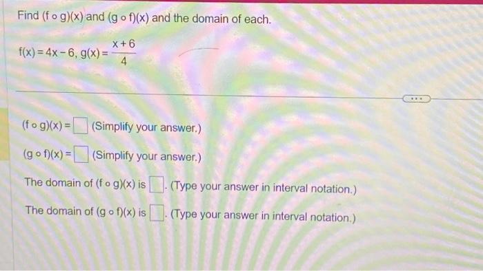 Solved Find (f∘g)(x) and (g∘f)(x) and the domain of each. | Chegg.com