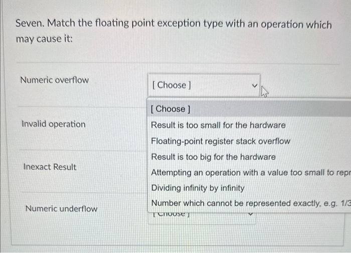 Solved Six. The ×87 infinity control flag specifies rounding | Chegg.com