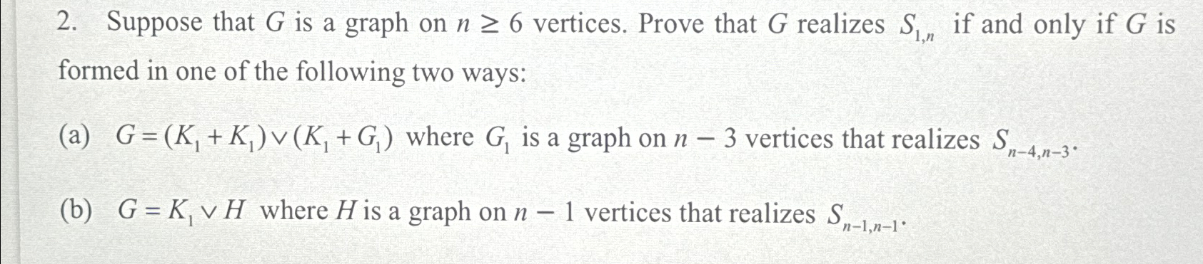 Solved Suppose that G ﻿is a graph on n≥6 ﻿vertices. Prove | Chegg.com