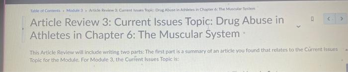 Solved Article Review 3: Current Issues Topic: Drug Abuse in | Chegg.com