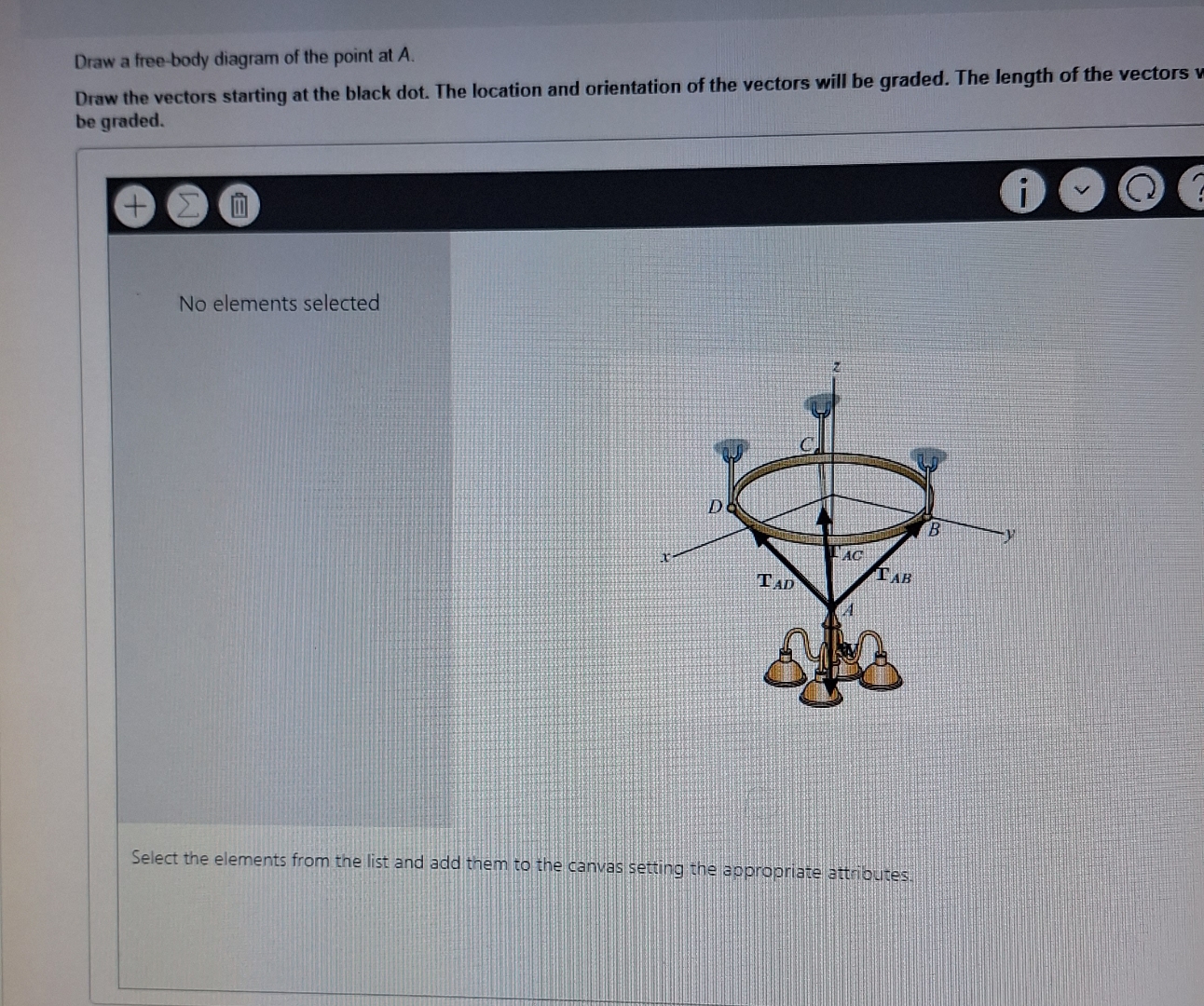 Solved Draw a free-body diagram of the point at A.Draw the | Chegg.com