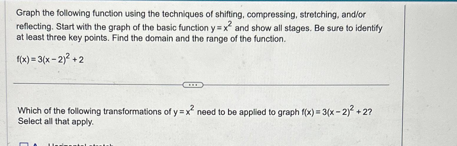 Solved Graph the following function using the techniques of | Chegg.com