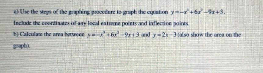 Solved a) Use the steps of the graphing procedure to graph | Chegg.com