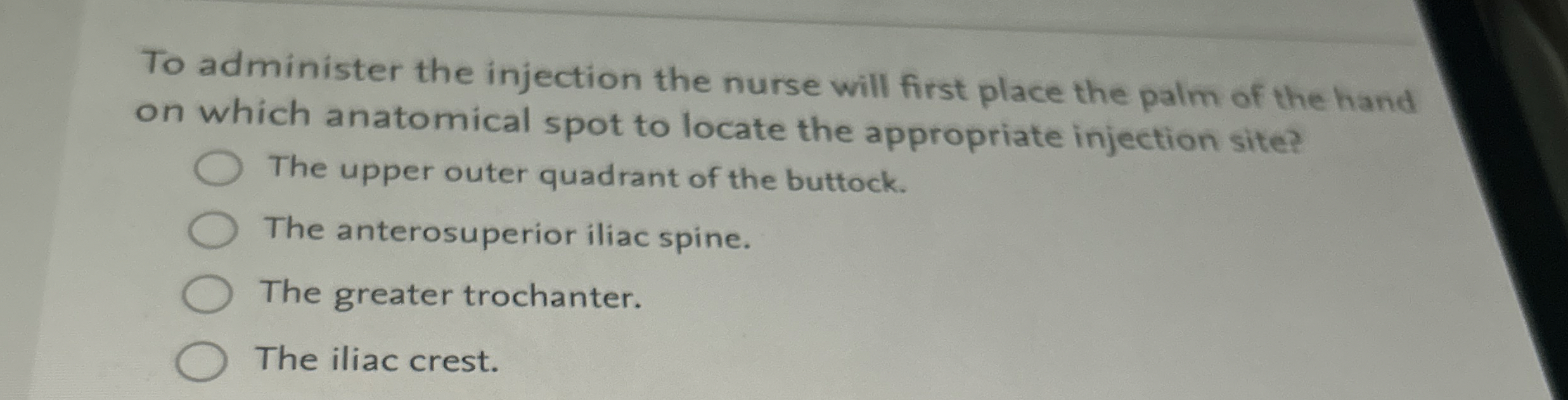 Solved To administer the injection the nurse will first | Chegg.com