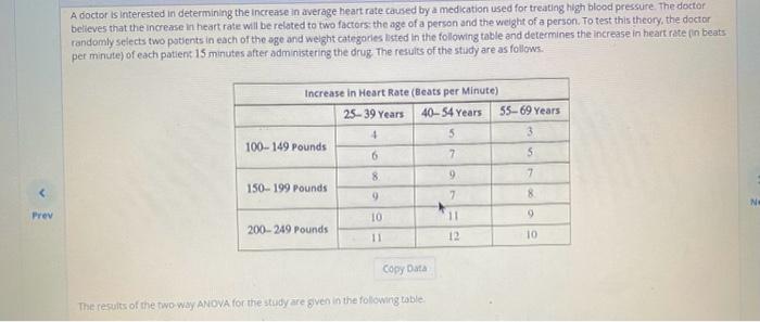 Solved A doctor is interested in determining the increase in | Chegg.com